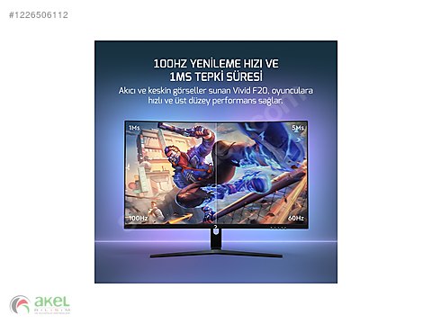27'' Vivid F20 Curved Rgb 100Hz 1ms 2X2W Speaker Gaming Monitör ...