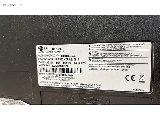 LG 42" TV 42LD450 - İkinci El LG LED & LCD TV İlanları sahibinden.com ...