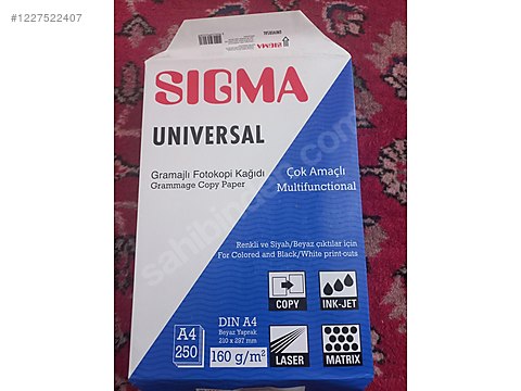 Sigma universal fotokopi kağıdı a4 250 adet 160gr sahibinden.comda ...