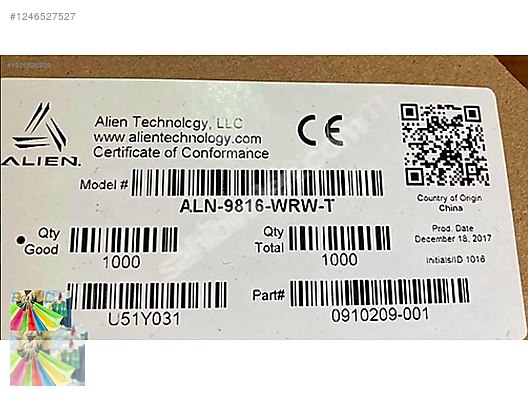 Alien Pearl RFID White Wet Inlay (ALN-9816, Higgs-EC) 4000 adet ...
