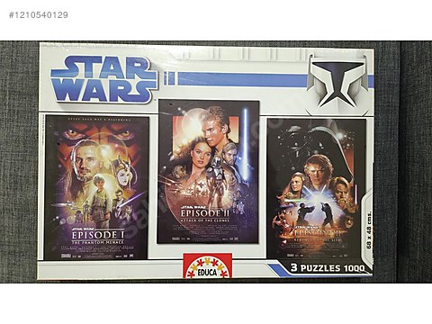Sıfır Educa Puzzle - Star Wars Prequel Trilogy Puzzles 3 * 1000 ...