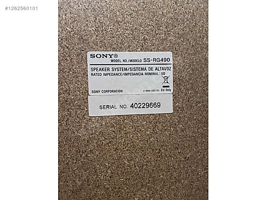 Sony SS-RG490 hoparlör ve Sony SS-WG490 subwoofer ses sistemi - İkinci ...