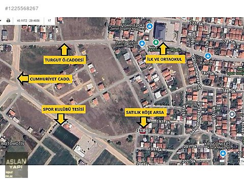 ASLAN YAPI'DAN SATILIK KÖŞE PARSEL ARSA - Satılık Arsa İlanları sahibinden.com'da - 1225568267