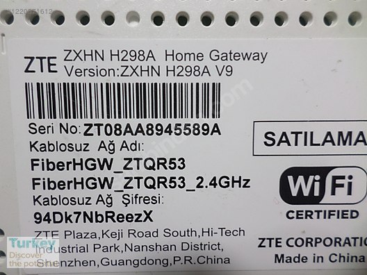 ZTE TürkTelekom ZXHN H298A model 2.4Ghz ve 5Ghz fiber modem - VDSL ...