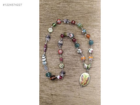 murano cam ve cloizone parcalardan oluşan elyapımı kolye sahibinden ...