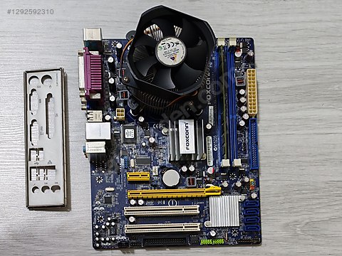 Foxconn G41 anakart üzerinde e6800 işlemci 2gb ram ve fan mevcut ...