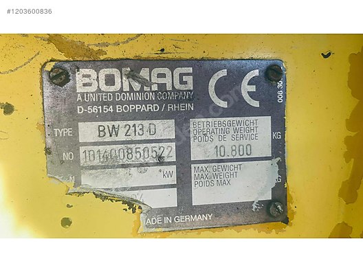 DUMANLAR***1992 BOMAG 213 TOPRAK SİLİNDİRİ, İŞE HAZIR - Silindir ...