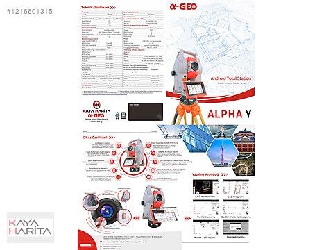 ALPHA GEO ALPHA Y 2" R1000 ANDROİD ÇİFT EKRAN TOTALSTATİON ...