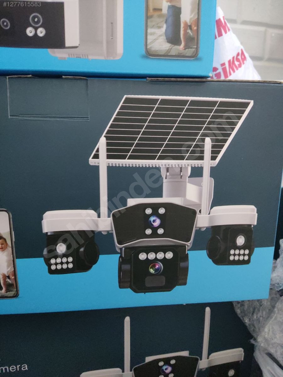 3 kameralı okam sim kartlı 4g solar güneş enerjili kamera - Kablosuz IP ...