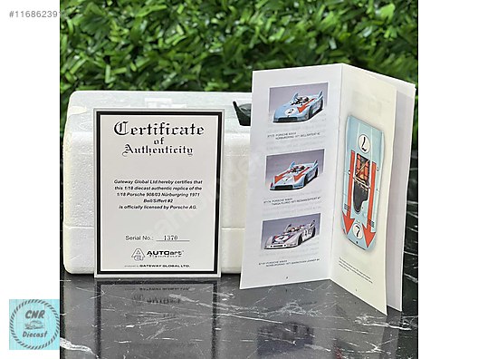 1:18 Porsche 908/03 Nürburgring 1971 Derek Bell - Autoart // CNR ...