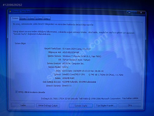 Sahibinden Asus N61JQ - i7 Q740 @1.73 GHZ Temiz Laptop * Acil - İlan ve alışverişte ilk adres ...