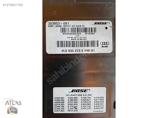 Amfi / Audi Q7 BOSE Anfi Orijinal 4L0035223 / 4L0035223E sahibinden ...