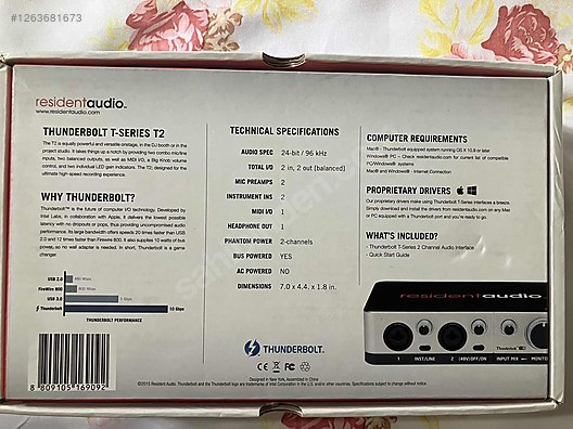 Resident Audio T2 Thunderbolt2 Ses Kartı sahibinden.comda - 1263681673
