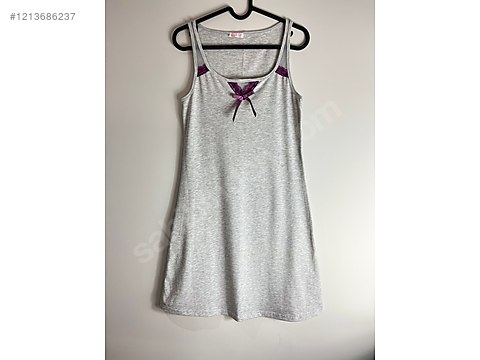 Mor File Detaylı Gri Penye Gecelik sahibinden.comda - 1213686237