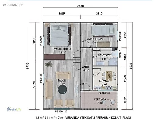 2+1 Prefabrik Ev Modelleri - 1290687332