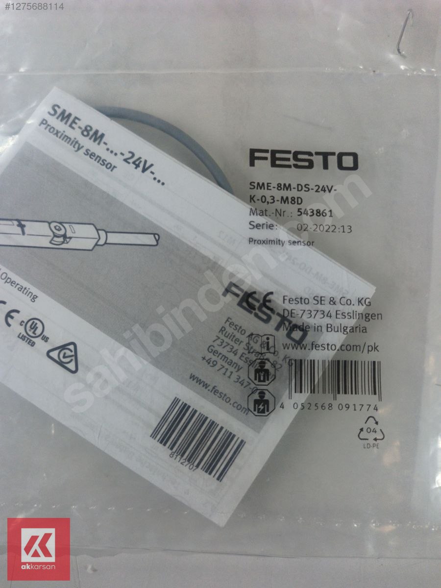 FESTO SME-8M-DS-24V-K-0,3-M8D - Festo Programlayıcı - 1275688114