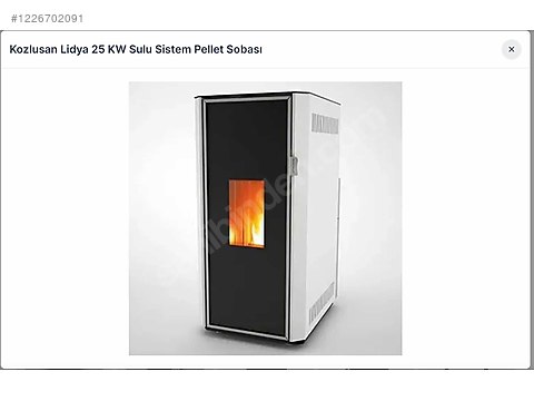 Kozlusan Lidya 25 kW Sulu Sistem Pelet Sobası sahibinden.comda - 1226702091