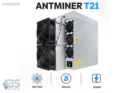 ANTMİNER T21 190 TH BİTCOİN MİNİNG CİHAZI sahibinden.comda - 1259726235
