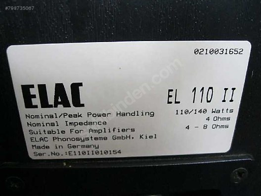 ELAC EL 110 MK II SPEAKERS..ORJ..GERMANY..SIFIR KONUMDA.. - İkinci El ...