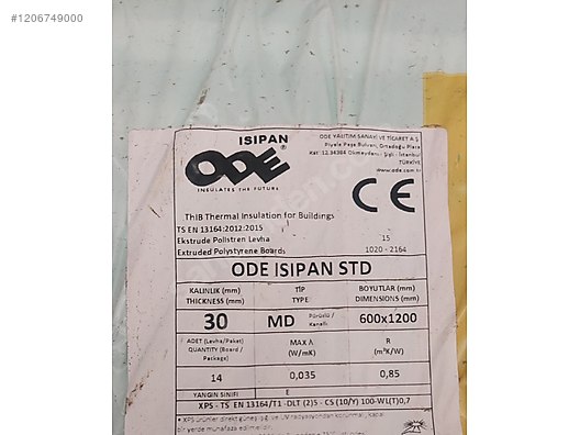 ODE ISIPAN XPS LEVHA - Yalıtım Ürünleri ve Yapı Malzemeleri sahibinden.com'da - 1206749000
