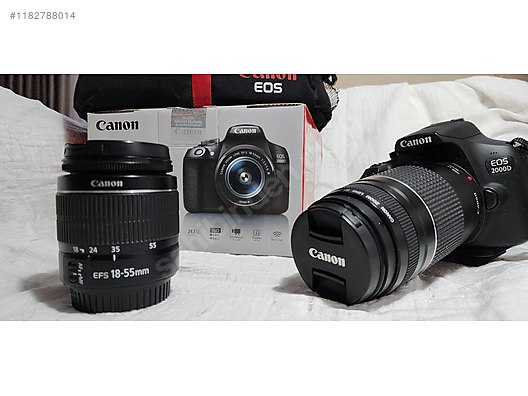 DSLR Canon EOS 2000D Rebel T7 CANON EOS 2000D FULL KIT 75 300mm LENS LE at sahibinden 1182788014
