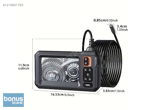 Inskam C30-M 8mm HD 4.3" IPS Ekran 5m Hafif Esnek Kablo - Sıfır ...