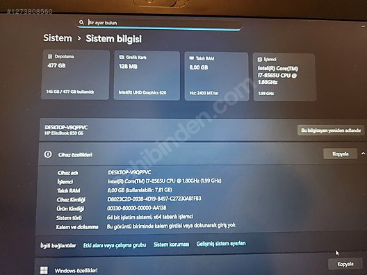 HP / Hatasız , Sıfır gibi hp elite notebook 850 g6 - Profosyonel Bilg ...