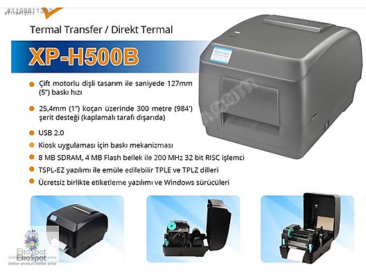 XPrinter XP-H500B Termal Barkod Yazıcı - Barkod Cihazı & El Terminali ilanları sahibinden.com'da ...