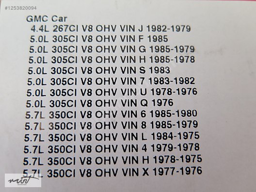 Otomobil & Arazi Aracı / Motor / FEL-PRO OS34510T 1975-1985 CHEVROLET ...