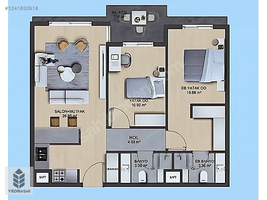 NOVA LİFE ALACAATLI PROJESİNDE SATILIK 2+1 DAİRE - Satılık Kooperatif ...