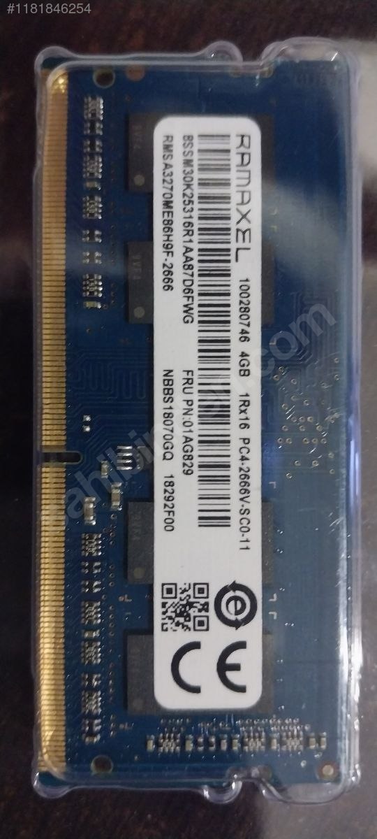Ramaxel RMSA3270ME86H9F-2666 4 GB DDR4 2666 MHz notebook ram - İlan ve ...