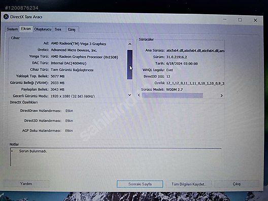 HP 15 GW0011NT - AMD Radeon 620 Harici Ekran Kartlı - İlan ve ...