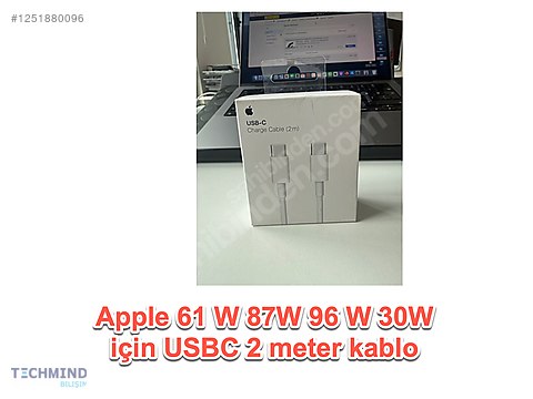 Apple 61 W 87W 96 W 30W için USBC 2 meter kablo - Sıfır Notebook ...