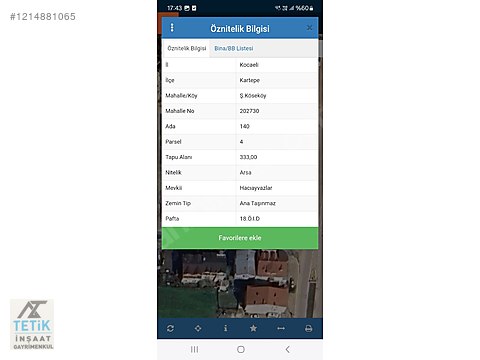 KARTEPE KÖSEKÖYDE 333M %40 2,5 KAT İMARLI ARSA - Satılık Arsa İlanları sahibinden.com'da ...