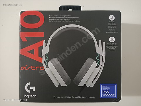 Logitech A10 Astro Oyuncu kulaklığı beyaz renk SIFIR sahibinden.comda ...