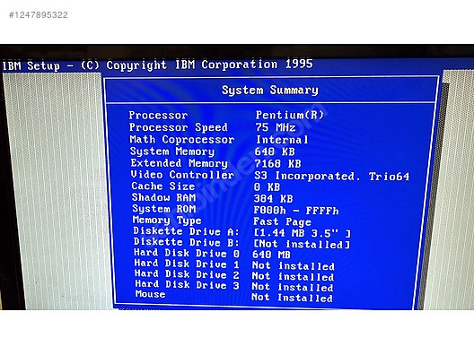 İbm 330 p75 kızaklı retro antika bilgisayar çalışır vaziyette - Kasa ve ...