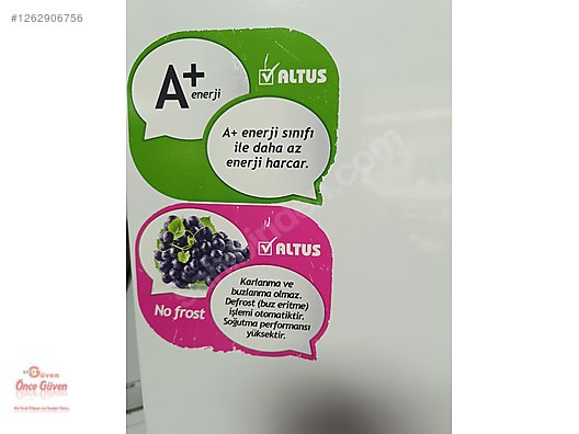 ALTUS A+ 480 LİTRE DONDURUCULU NO-FROST BUZDOLABI (GARANTİLİ) - İkinci ...