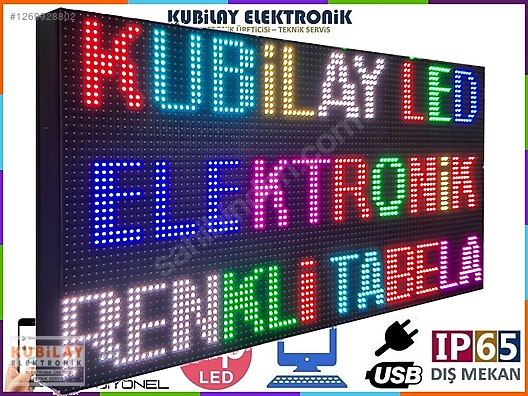 DIŞ MEKAN RENKLİ KAYAN YAZI & RGB LED TABELA 128X48 CM - Yapı ...