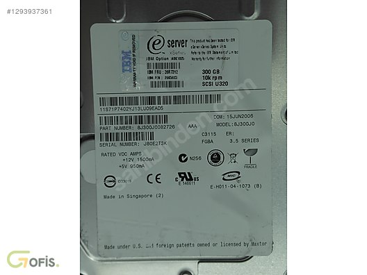 IBM ESERVER 300GB 10K U320 SCSI SERVER HARD DISK sahibinden.comda ...