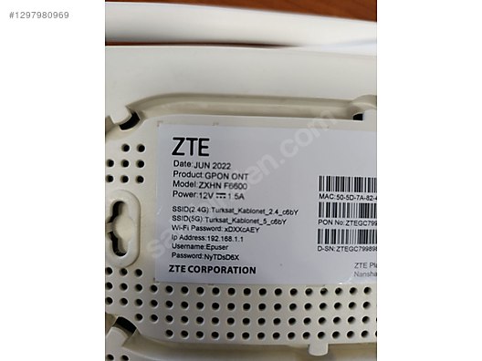 ZTE ZXHN F6600 modem sahibinden.comda - 1297980969