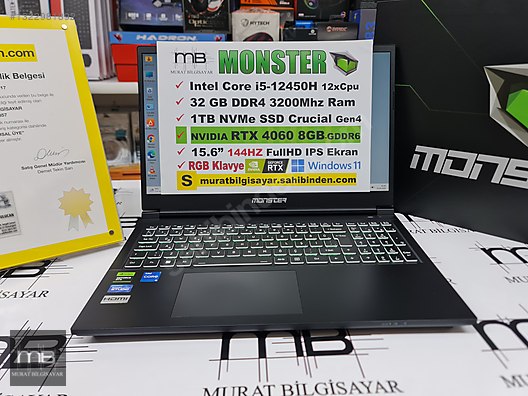 Monster / Monster Tulpar T5 V23.3.2 i5 12th, 32GB, 1TB, RTX 4060 8GB ...