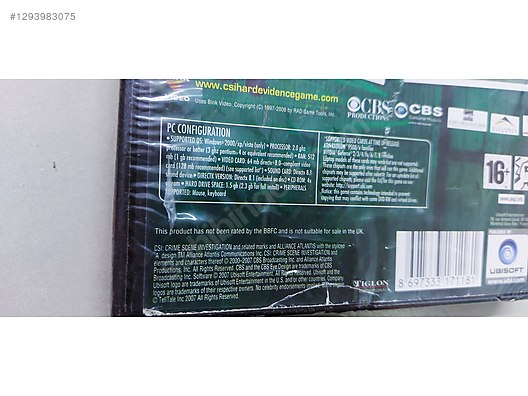 Ubisoft CSI Hard Evidence PC DVD Orijinal Bilgisayar Oyunu sahibinden ...