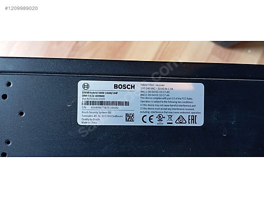 Bosch divar hybrid 5000 dvr 32 kanal 16 kamera 16 ip nvr - Kanal DVR ...
