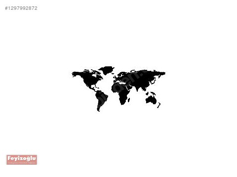 Görünüm / Mr.Sticker CSE4 Simplified World Map - Mat Siyah Sticker ...